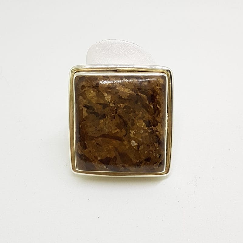 * SOLD * Sterling Silver Large Square Bronzite Ring – Alexa's Treasures