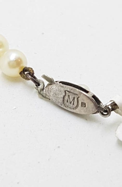 *SOLD * Sterling Silver Clasp Mikimoto Pearl Vintage Necklace / Chain ...