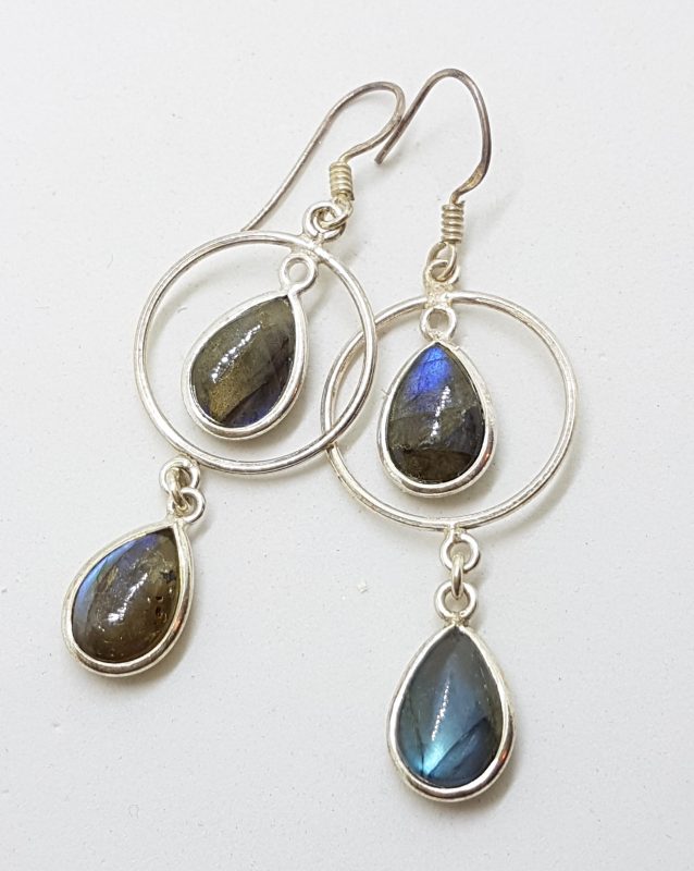 *SOLD* Sterling Silver Long Labradorite Drop Earrings – Alexa's Treasures