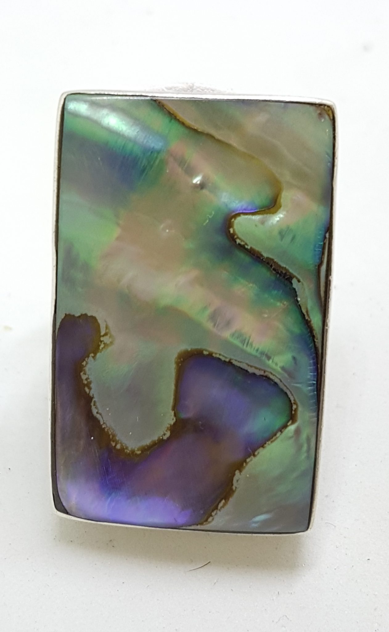 * SOLD * Sterling Silver Very Large Rectangular Paua Shell Ring – Alexa ...