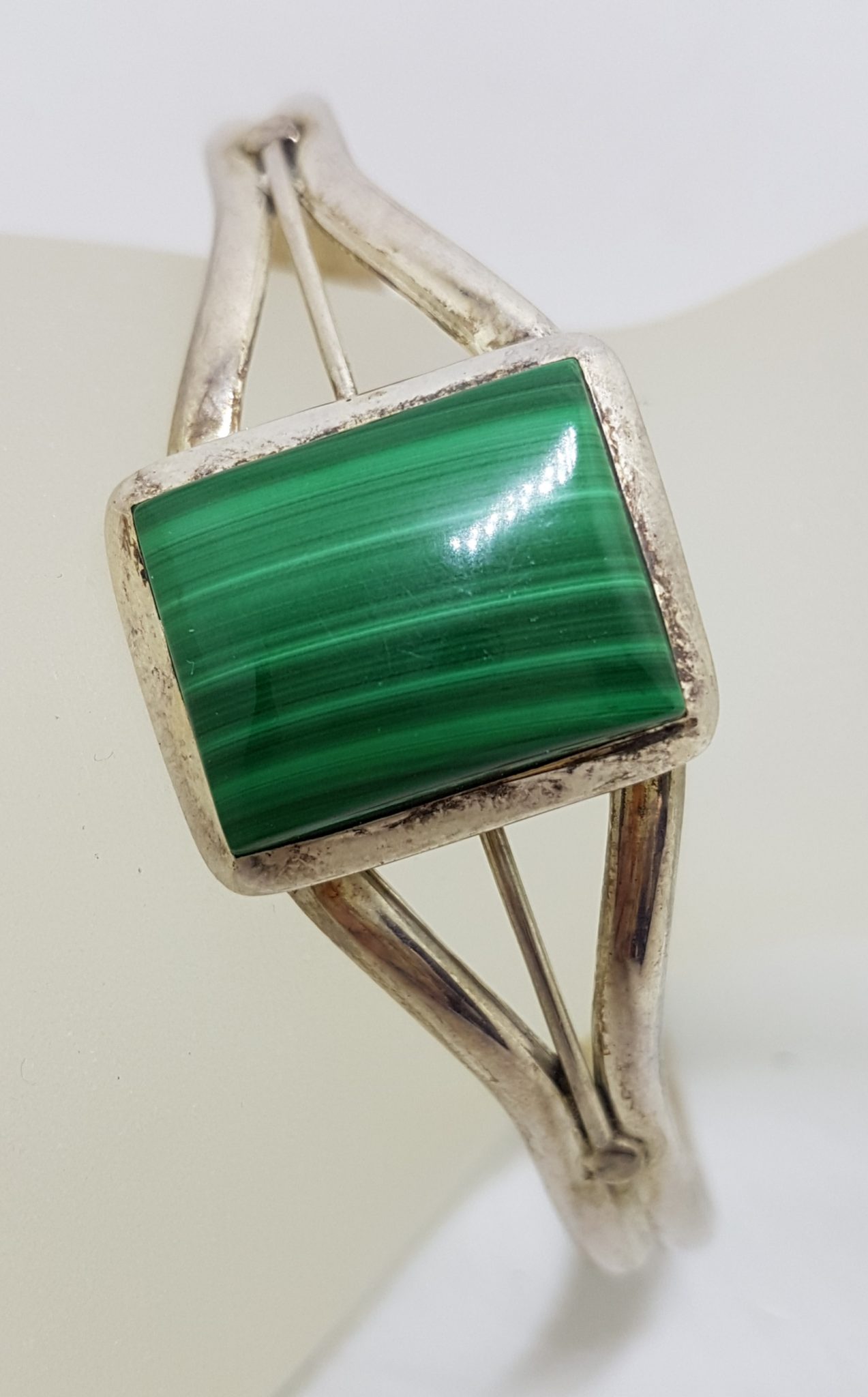 * SOLD * Sterling Silver Rectangular Malachite Bangle – Alexa's Treasures