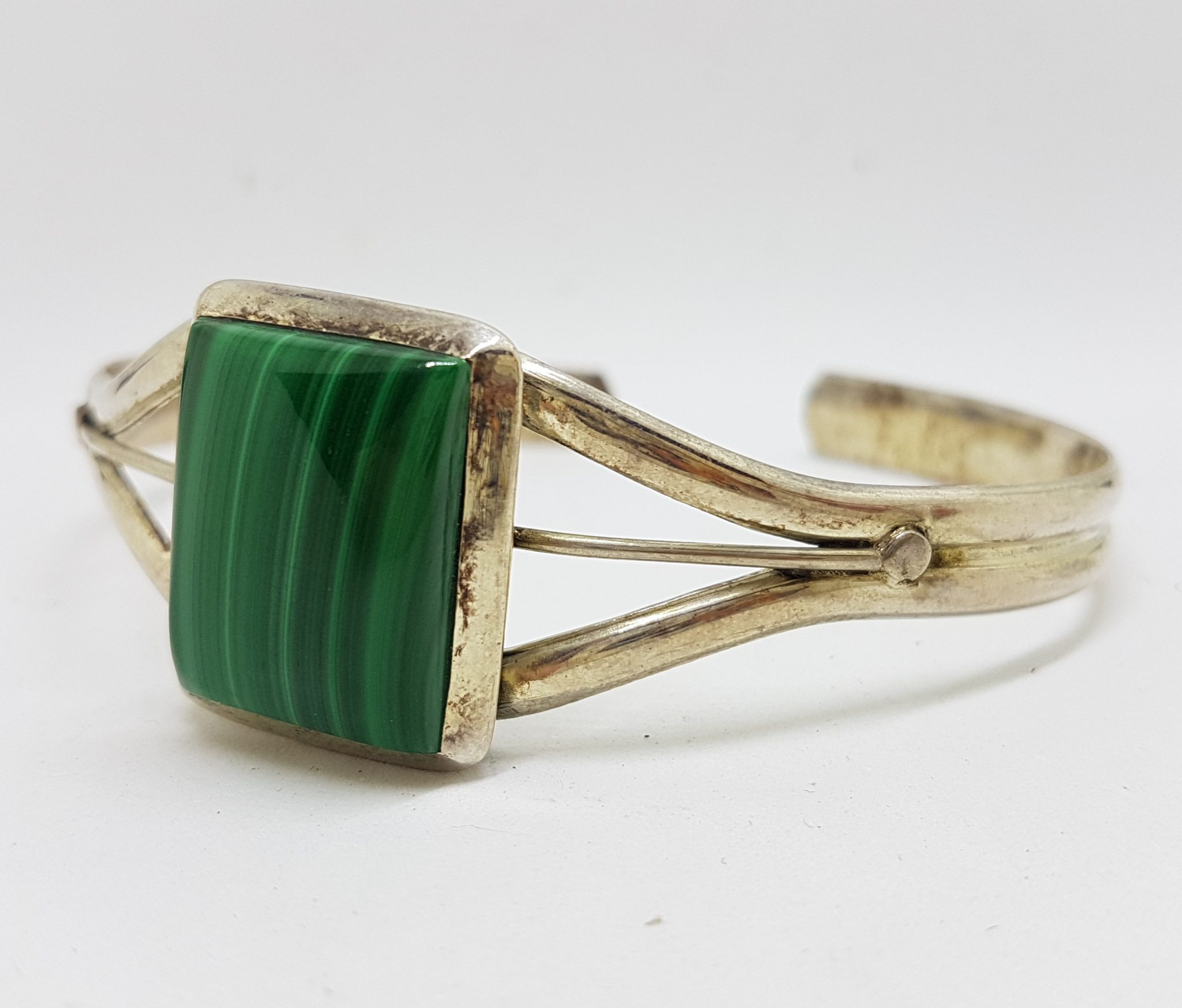 * SOLD * Sterling Silver Rectangular Malachite Bangle – Alexa's Treasures