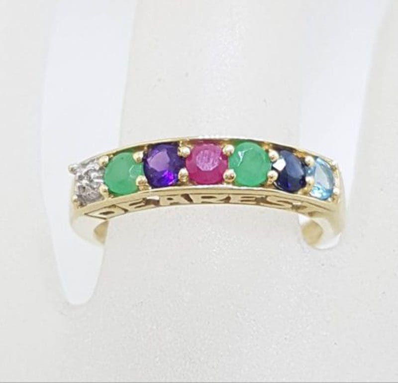 * SOLD * 9ct Yellow Gold “Dearest” Ring – DEAREST Diamond, Emerald ...