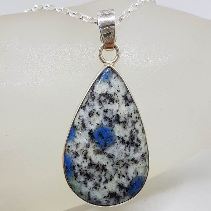 * SOLD * Sterling Silver Large Teardrop / Pear Shape K2 Stone Pendant ...
