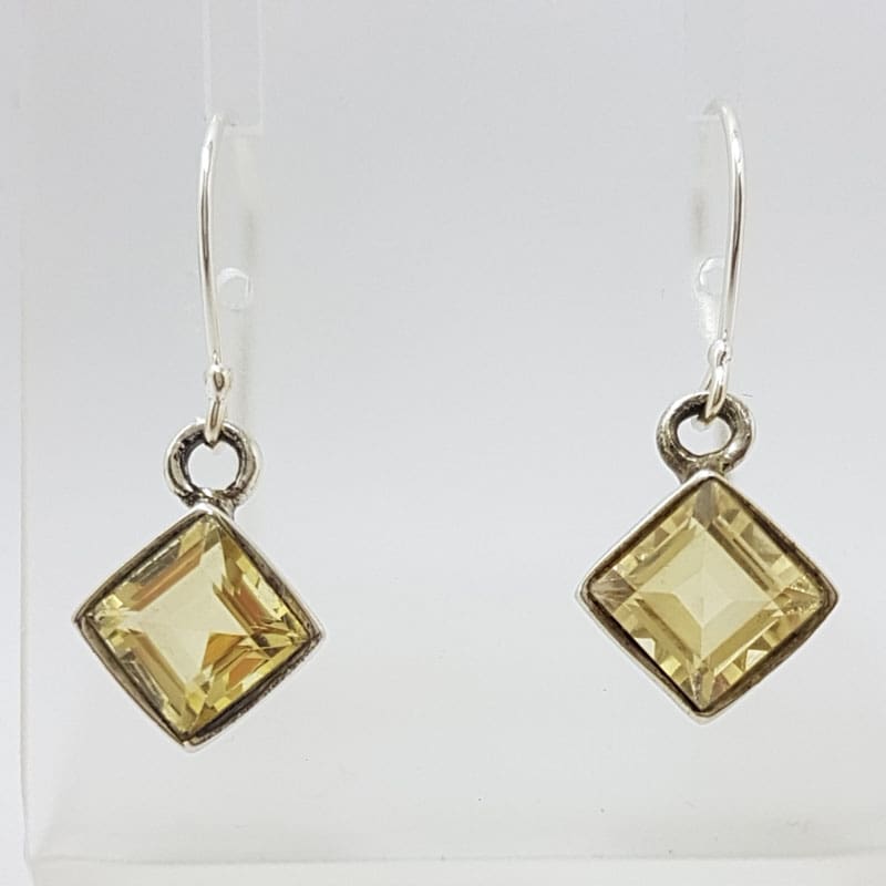*SOLD* Sterling Silver Citrine Square Bezel Set Drop Earrings – Alexa's ...