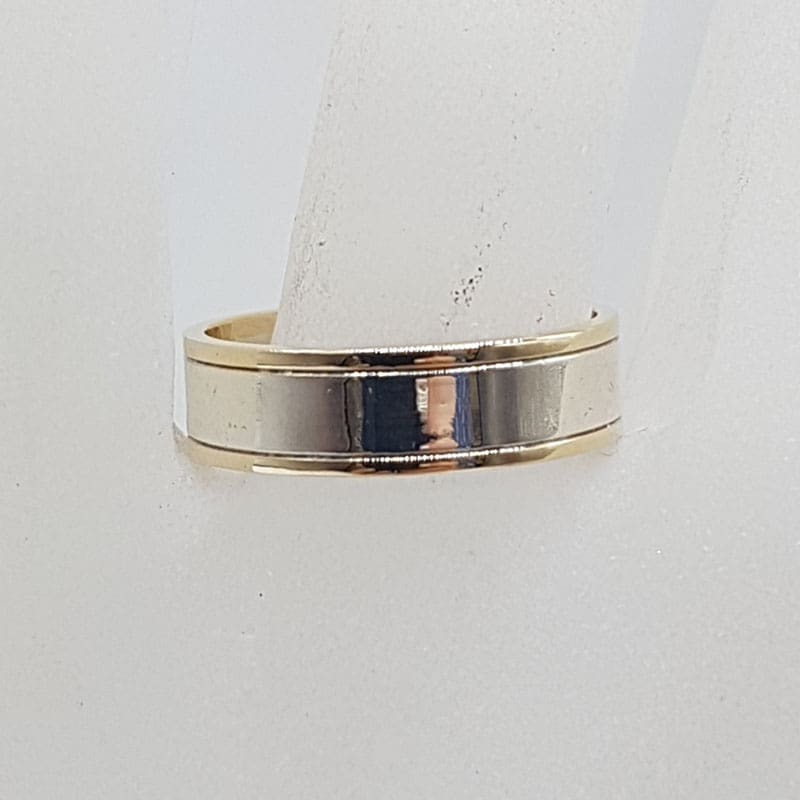 * SOLD * 10ct Yellow Gold and White Gold – Two Tone – Wedding Band ...