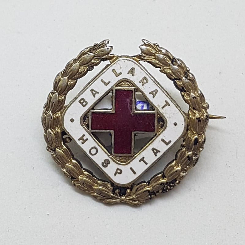 * SOLD * Sterling Silver Ballarat Hospital Enamel Badge / Brooch ...