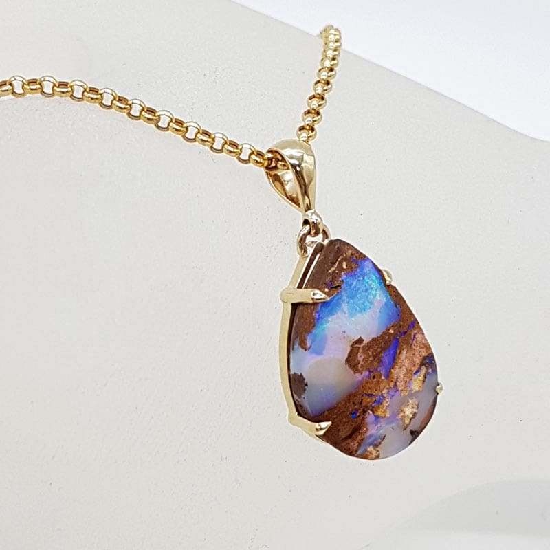 * SOLD * 9ct Yellow Gold Large Teardrop / Pear Shape Yowah Nut Boulder ...